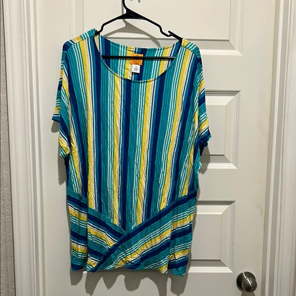 Ruby Rd. | Tops | Ruby Rd Boxy Blue Green Relaxed Tee | Poshmark